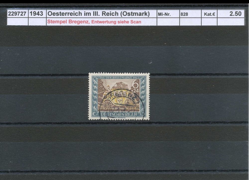 1943 Österreich im III. Reich, (Ostmark), Stempel: Bregenz (Gebraucht ...