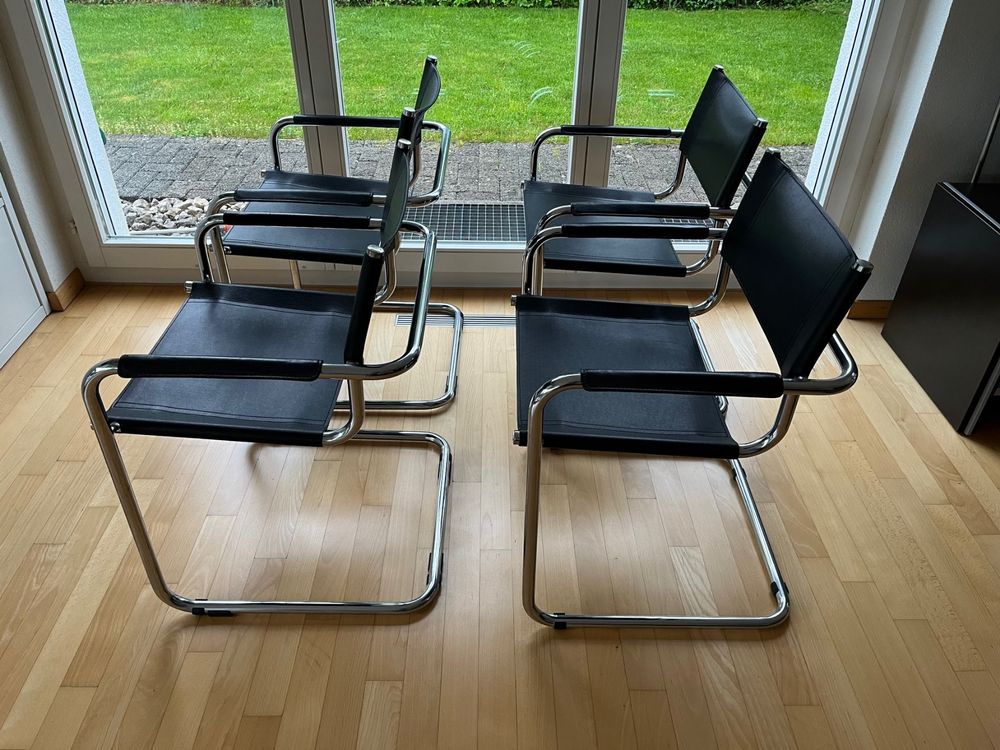 4er Set Freischwinger Stühle, Designklassiker im Bauhausstil | Kaufen auf Ricardo