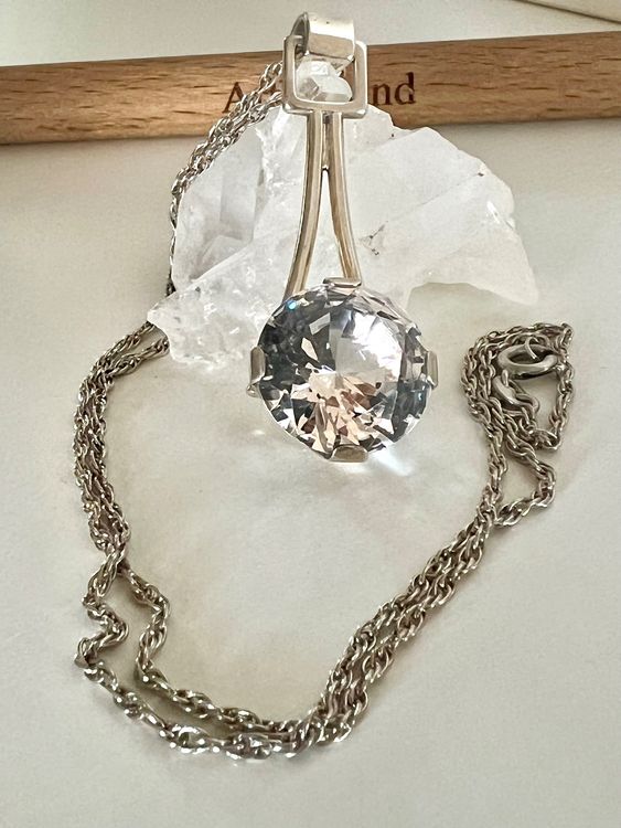 ALTON Schweden SILBER ANHÄNGER 800 BERGKRISTALL & KETTE 1972 (Gebraucht ...