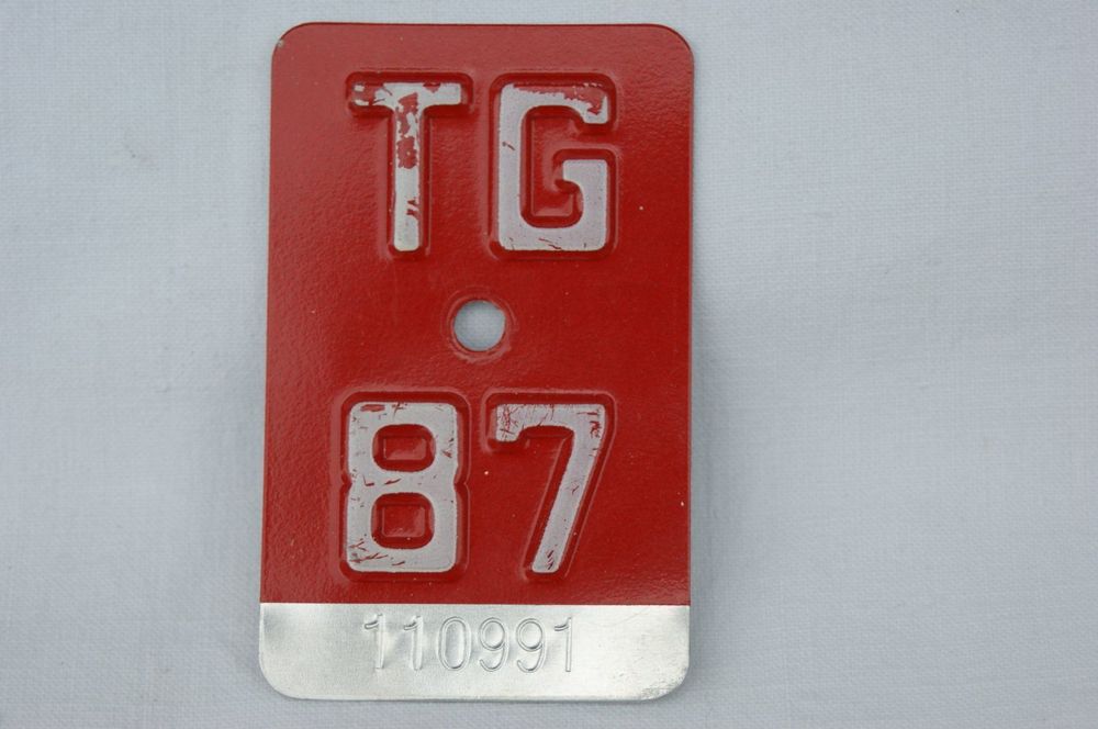 TG 87 - VELONUMMER - FAHRRADSCHILD - PLAQUE DE VELO - TG 87 | Kaufen auf Ricardo