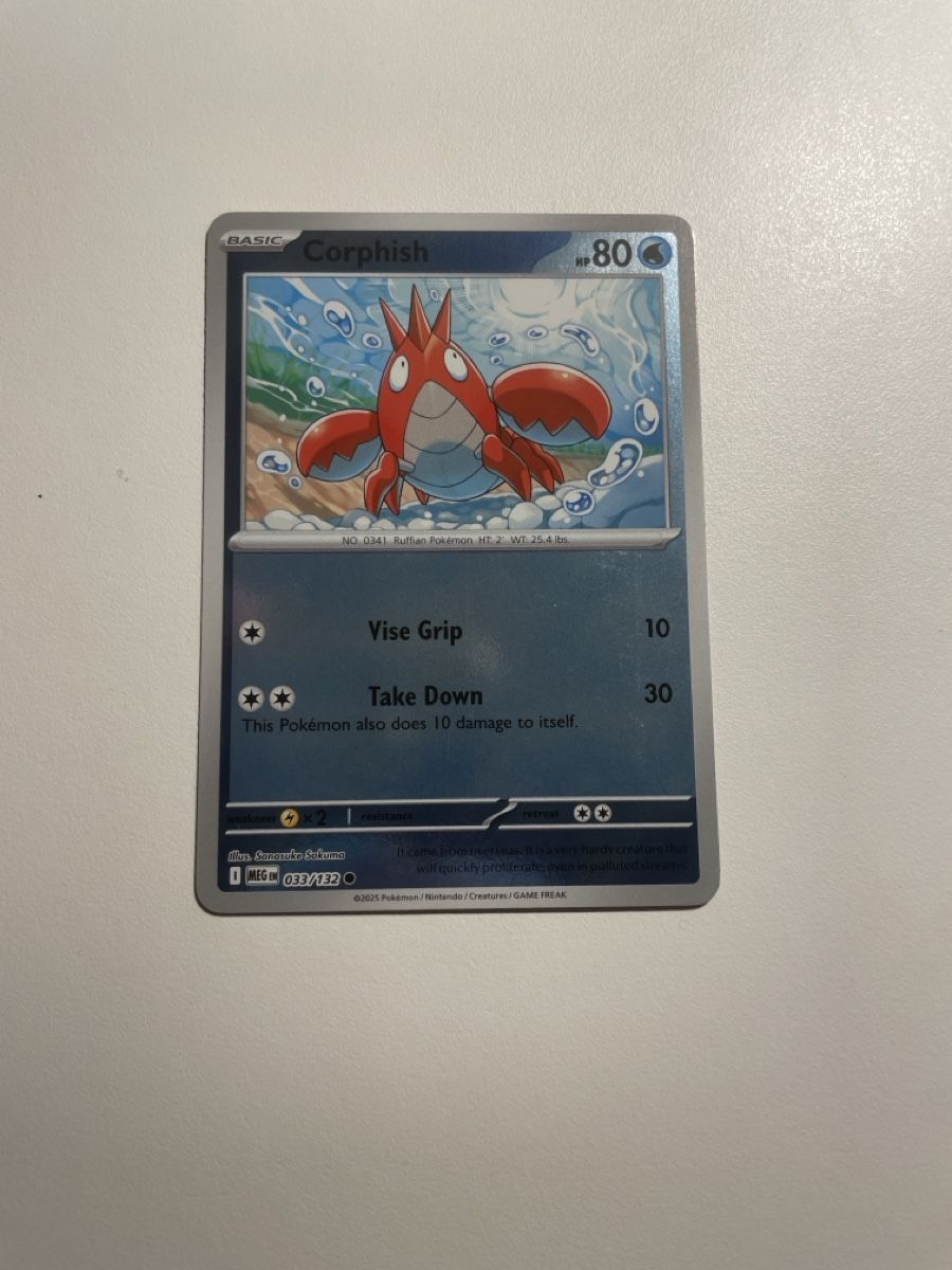 🇬🇧. Corphish (Reverse Holo) Mega Evolution (033/132) (Neu (gemäss ...