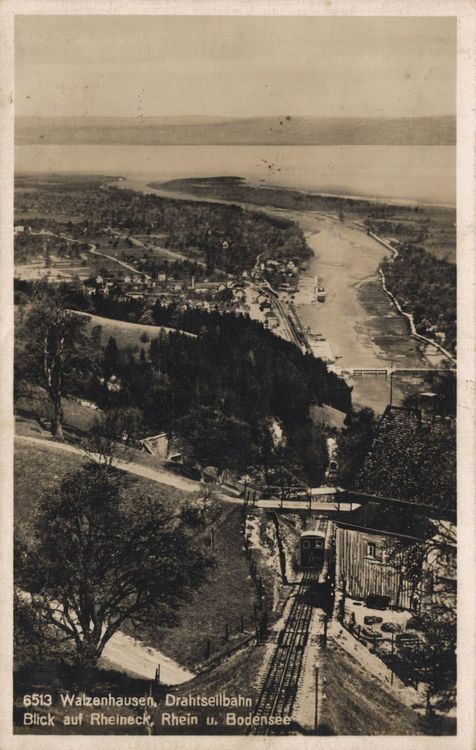 Walzenhausen, Drahtseilbahn, Blick auf Rheineck, Rhein | Kaufen auf Ricardo