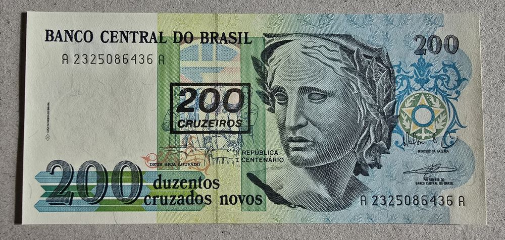 Brasilianische Banknote 200 Cruzados Novos Jahrgang 1989 (Gebraucht) in ...