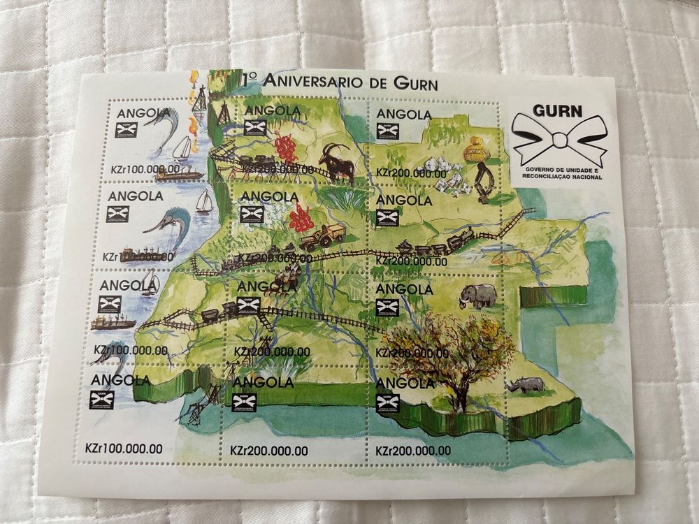 Angola Briefmarkenblock 1. Jahrestag GURN (Neu und originalverpackt) in ...