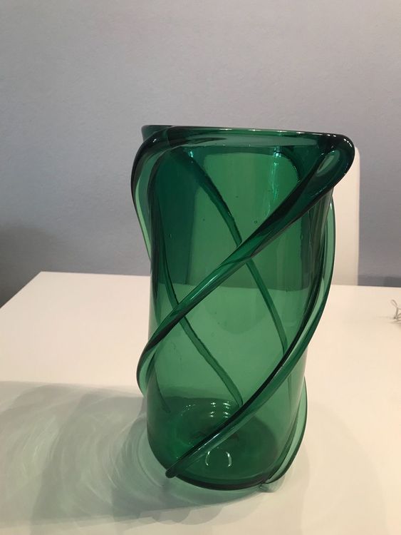Grune Vase Glas Gross