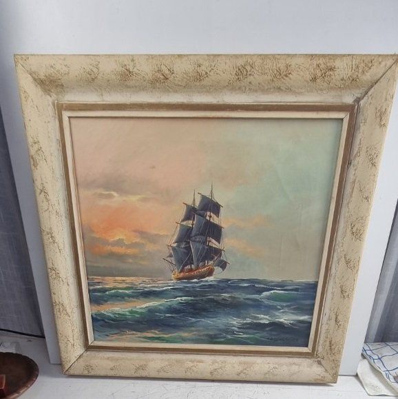 Grossglauser Fred, Gemälde Segelschiff auf dem Meer | Kaufen auf Ricardo