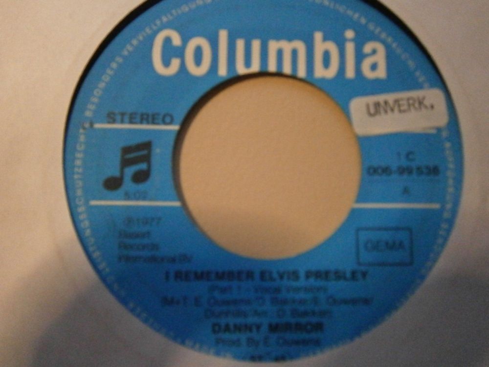 Vinyl Single Danny Mirror - I Remember Elvis Presley | Kaufen auf Ricardo