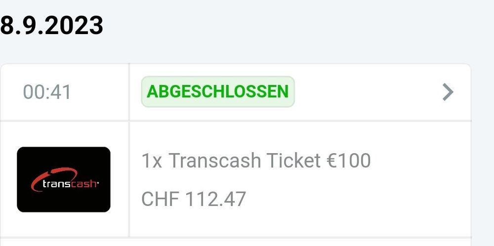 Transcash Ticket 100,-€ für 80,- zu verkaufen! (Neu und ...