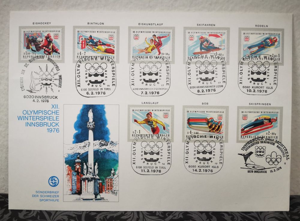 Sonderbrief CH Sporthilfe Olymp. Winterspiele Innsbruck 1976 (Gebraucht) in Bülach für CHF 2 ...