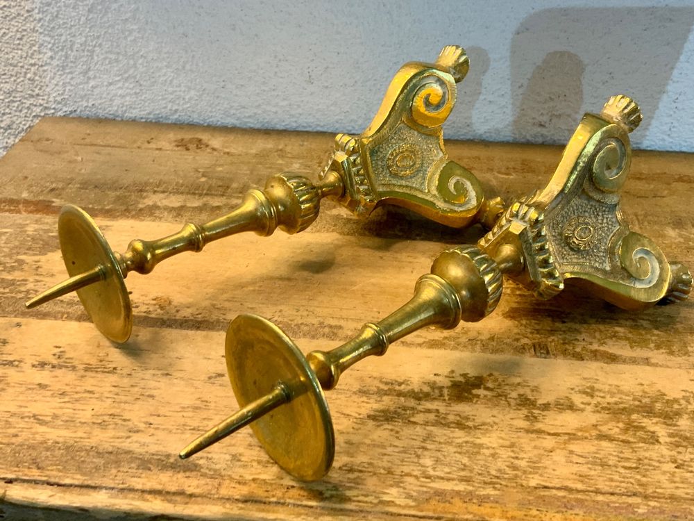 JUGENDSTIL 2 KLEINE KERZENHALTER BRONZE FRANKREICH, H-16 CM | Kaufen auf Ricardo