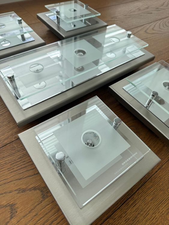 Deckenleuchten SET Grossmann Palazzo Design Glas Edelstahl (Neu (gemäss ...