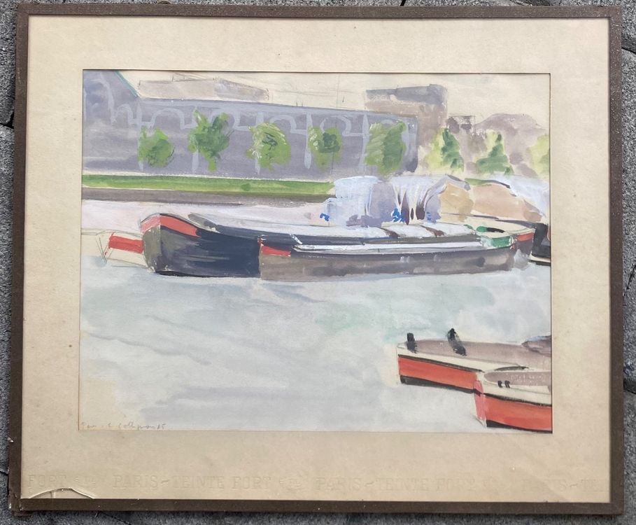 80. er. Jahre Boot Szene Aquarell Unleserlich Signiert (Gebraucht) in Root für CHF 19 – mit ...