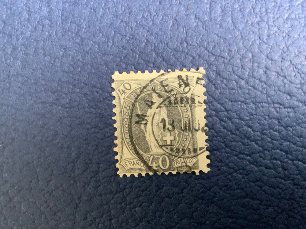 Briefmarken Schweiz stehende Helvetia 68D MAIENFELD (Gebraucht) in Binningen für CHF 1 – mit ...