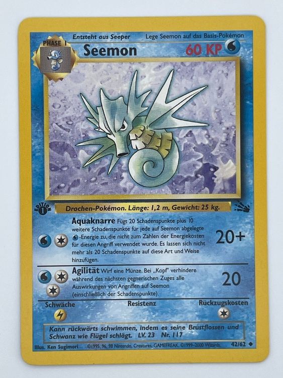 Seemon 42/62 Pokémon Fossil 1st. Edition (Neu (gemäss Beschreibung)) in ...