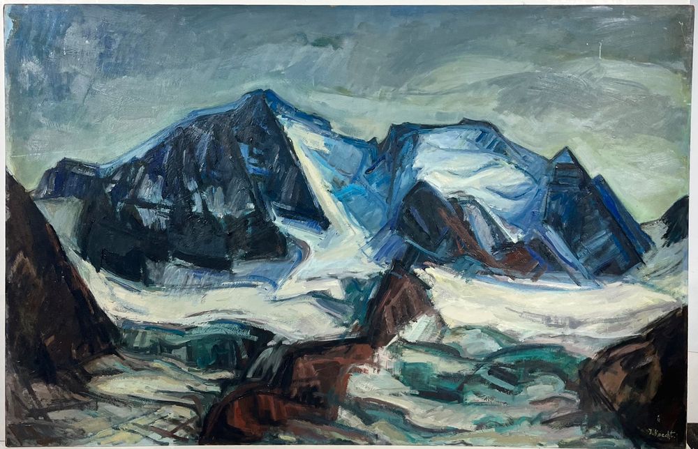 Josef Knecht (1913-?) Grosse Berglandschaft Gemälde (Gebraucht) in Root ...