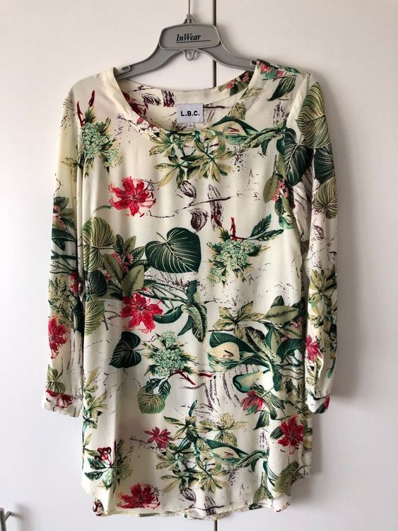 Bluse L.B.C. weiss mit Bumenmuster small | Kaufen auf Ricardo
