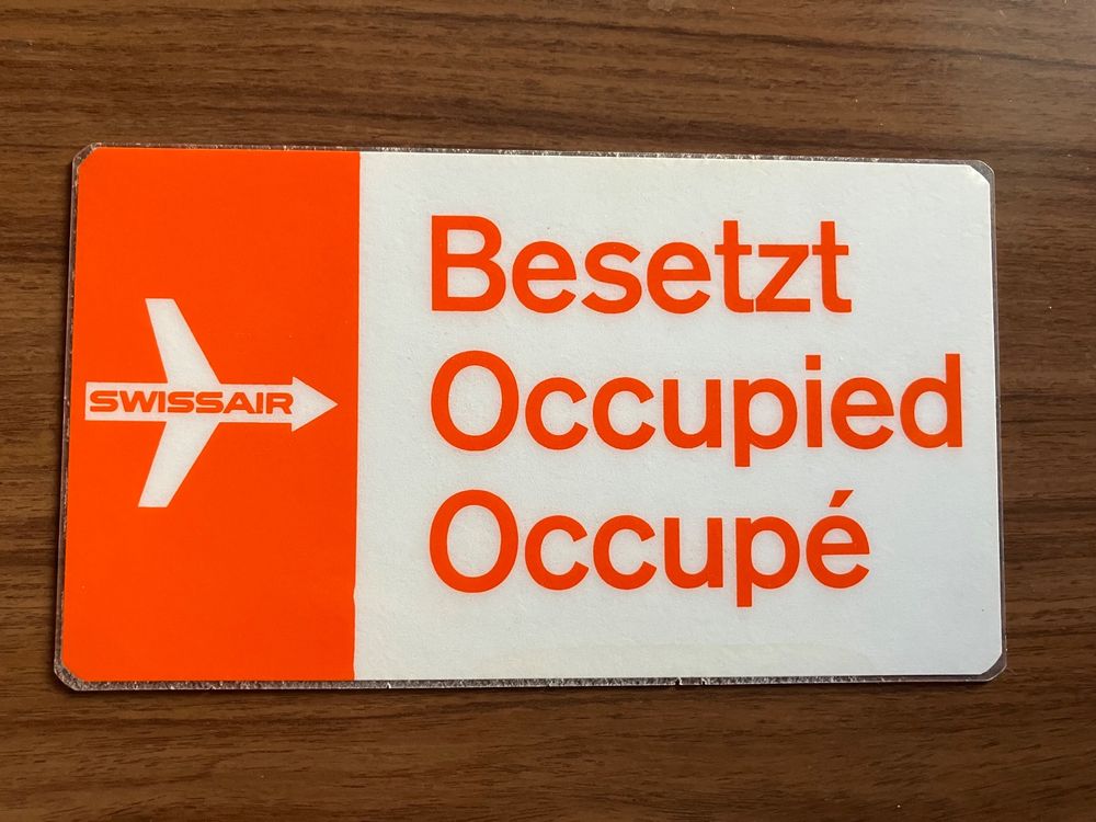 Swissair 1960,s Seat occupied sign. | Kaufen auf Ricardo