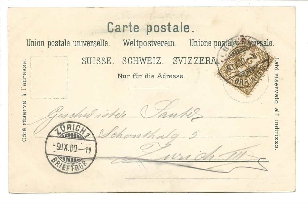 Gruss aus Zug - Stadt - Rathaus - Bahnhof - tolle Litho 1900 (Gebraucht) in Engelburg für CHF 24 ...