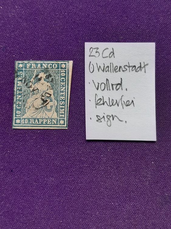 Strubel 10 Rp., 23 Cd, Stempel Wallenstadt (Gebraucht) in Wangs für CHF 9 – mit Lieferung auf ...