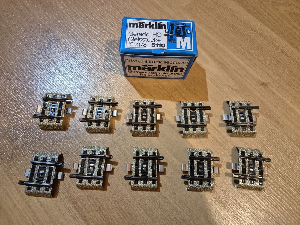 Märklin 5110 M-Gleis gerade 22.5 mm 10 stk (Gebraucht) in Illhart für ...