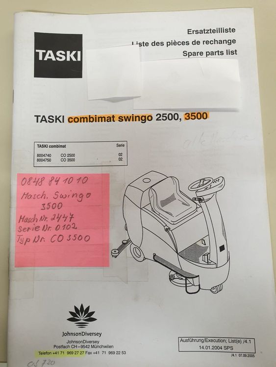 Taski swingo 3500 (Gebraucht) in Kaltbrunn für CHF 770 – nur Abholung ...