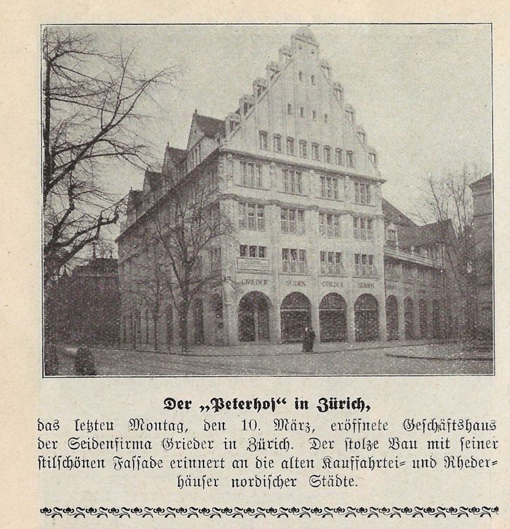 Zürich, Eröffnung Peterhof, Seiden Grieder, 1913 - keine AK | Kaufen ...