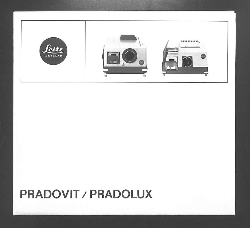 Leitz ® PRADOVIT / PRADOLUX Projektor. Katalog 1965 (12 S.) (Neu (gemäss Beschreibung)) in ...