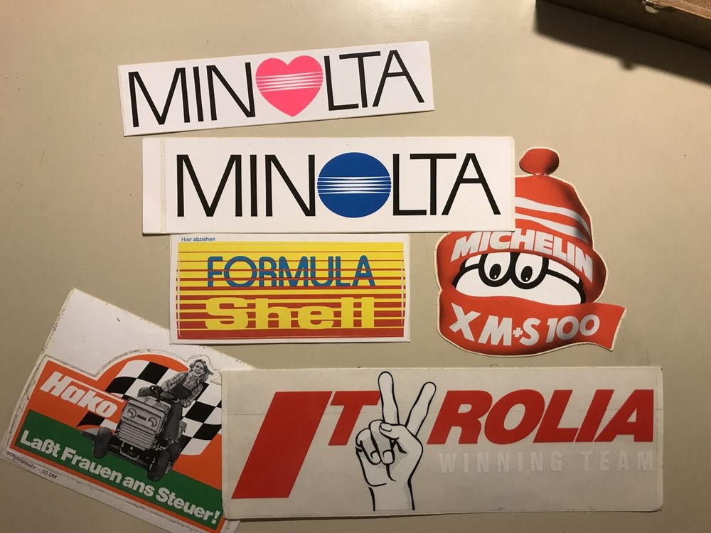 80er Sticker Set Michelin Minolta Tyrolia uvm. (Gebraucht) in ...