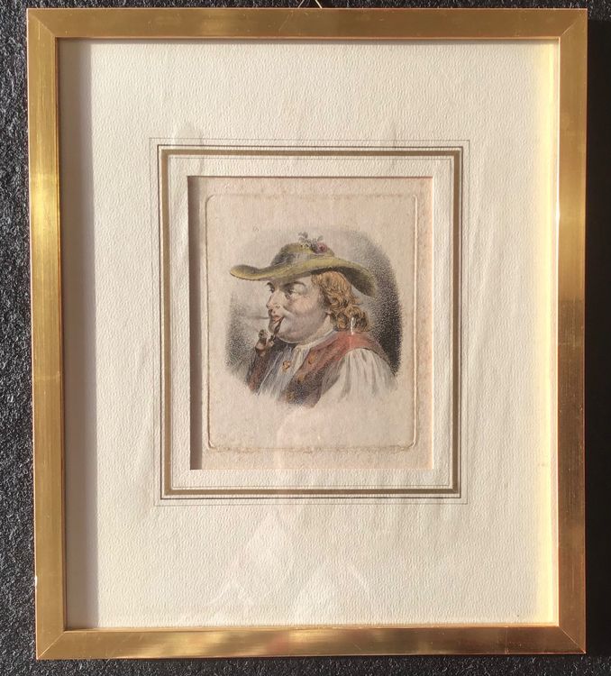 Mann mit Pfeife und Hut Franz Niklaus König Lithografie 1800 (Gebraucht) in Aefligen für CHF 58 ...