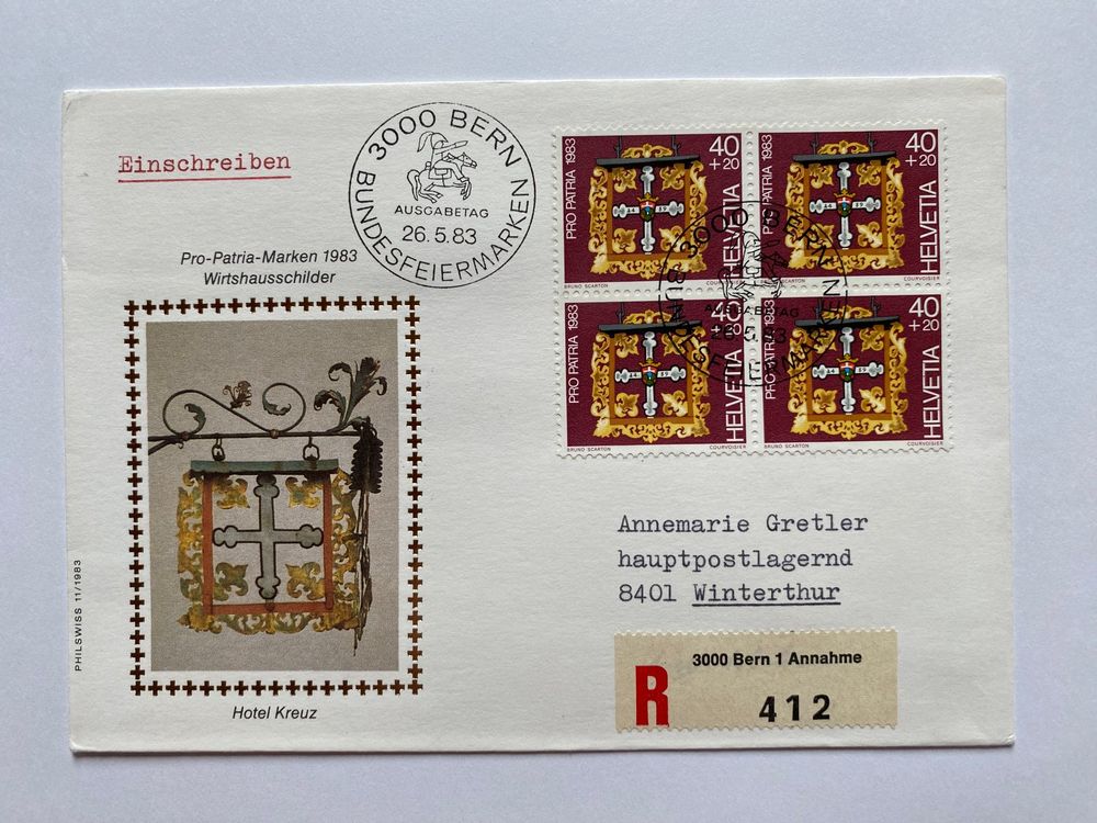 FDC Pro Patria Wirtshausschilder 1983 ET | Kaufen auf Ricardo