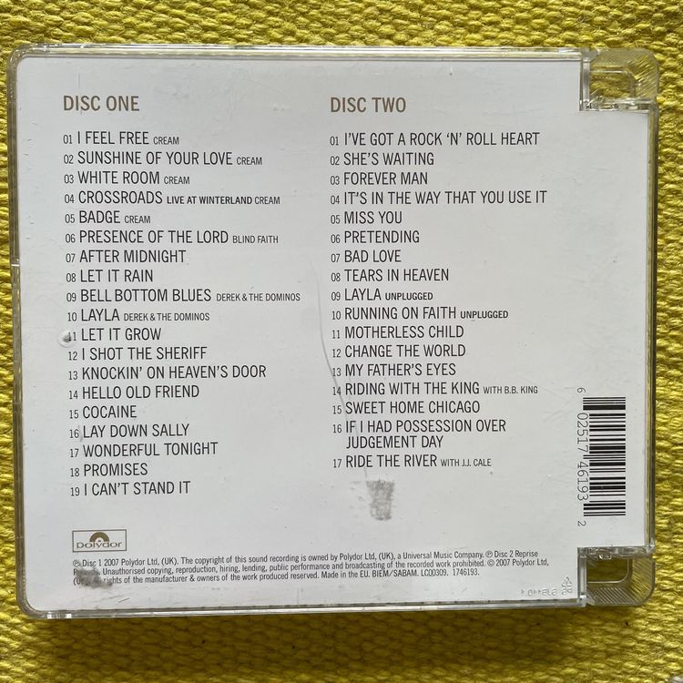 ERIC CLAPTON-2CD COMPLETE CLAPTON (Gebraucht) in Rorschacherberg für CHF 4.9 – mit Lieferung auf ...