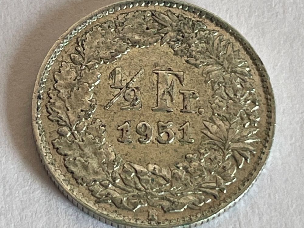 Pièce de 1/2 franc en argent 1951 | Kaufen auf Ricardo