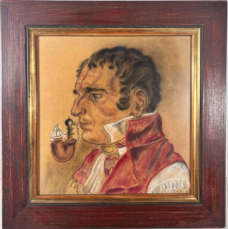 Johann Batist Fässler -Mann mit Pfeife Pastell Gemälde (Gebraucht) in Root für CHF 324 – mit ...
