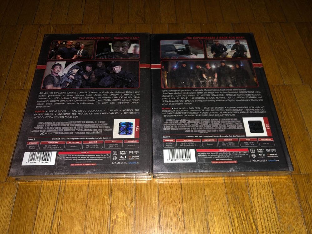 The Expendables 1 & The Expendables 2 - 2 MEDIABOOKS-B-UNCUT (Neu und ...