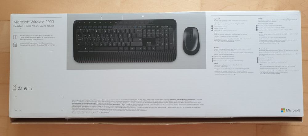 Microsoft Wireless 2000 Desktop: Kabellose Tastatur+Maus NEU | Kaufen ...