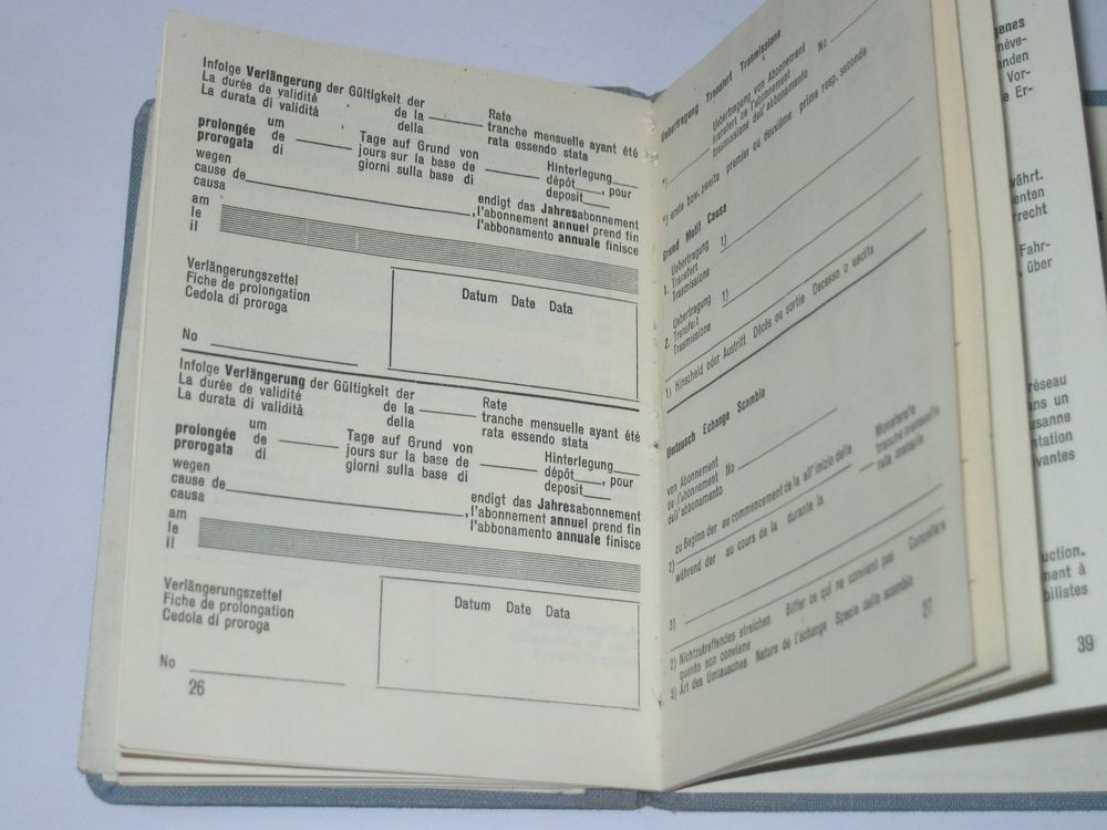 Generalabonnement Schweizerische Transportunternehmungen SBB (Gebraucht ...