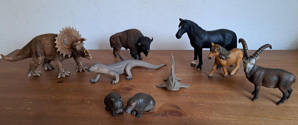 Schleich Tiere Dino Pferde Nilpferde Waran Bison Steinbock.. | Kaufen ...