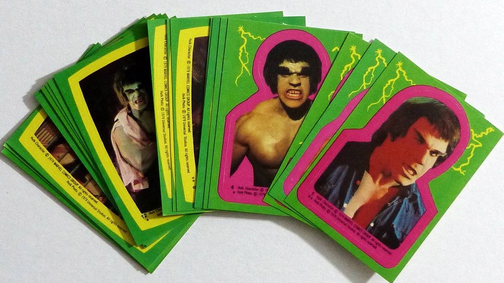 1979 INCREDIBLE HULK TV SERIE COMPLETE 22 STICKERS CARD SET (Gebraucht ...
