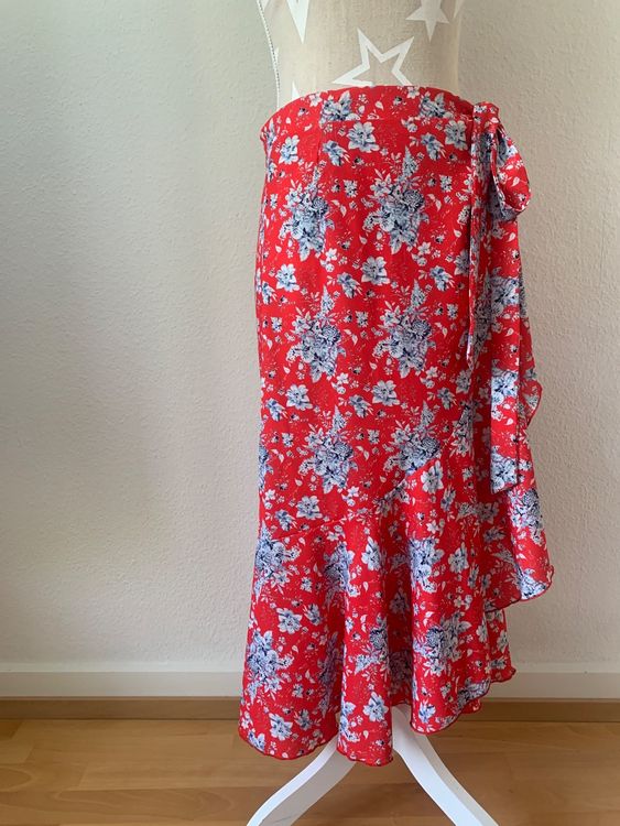 Rich&Royal Wickelrock Gr. M, Casual Rock rot geblümt | Kaufen auf Ricardo