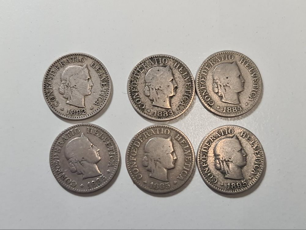Münzen Lot 10 Rp. ab 1882 - 1895 (Gebraucht) in Oberdiessbach für CHF 2 – mit Lieferung auf ...