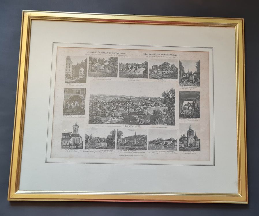 Aquatinta von Isenring mit Ansichten der Stadt Schaffhausen (Gebraucht) in Zürich für CHF 80 ...