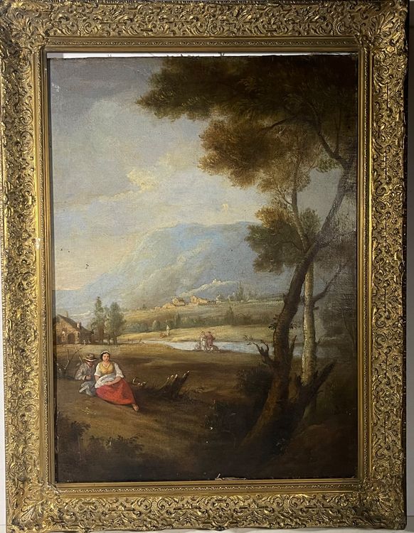 Barock um 1770 Paar Sitzend am Flussufer in Solothurner Gemä | Kaufen auf Ricardo