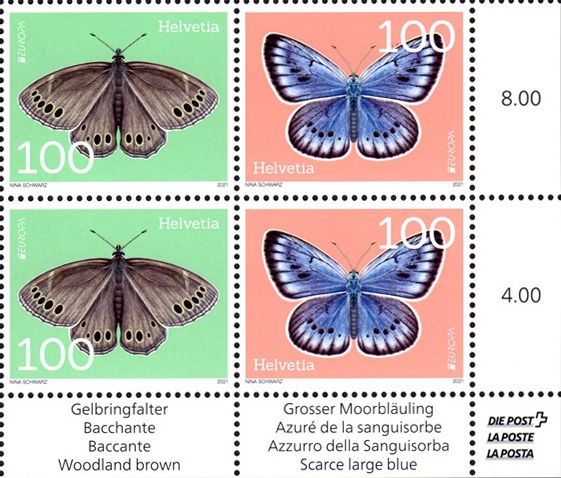 Viererblock EUROPA Schmetterlinge** (Neu (gemäss Beschreibung)) in Dottikon für CHF 5.5 – mit ...