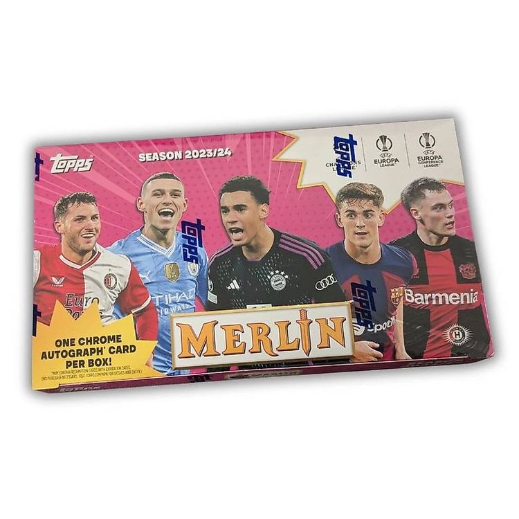 Topps 2023-24 UCC Merlin Chrome Hobby Box (Neu und originalverpackt) in ...