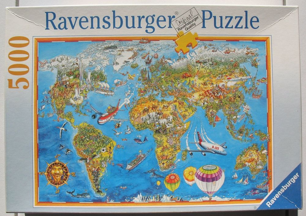 Ravensburger Puzzle 5000 Teile - Illustrierte Weltkarte (Neu (gemäss Beschreibung)) in Rüthi ...