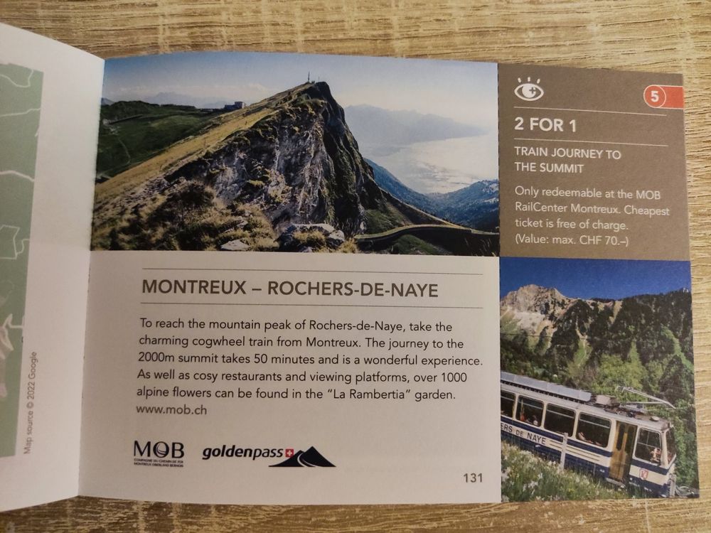 Bon 2 pour 1 Montreux Rochers-de-Naye MOB train (Neu (gemäss ...