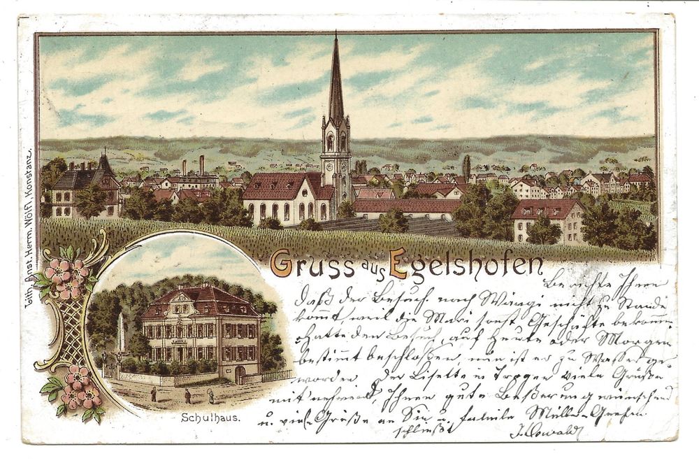 Gruss aus Egelshofen (TG) Schulhaus - Altishausen - 1900 (Gebraucht) in Engelburg für CHF 25 ...