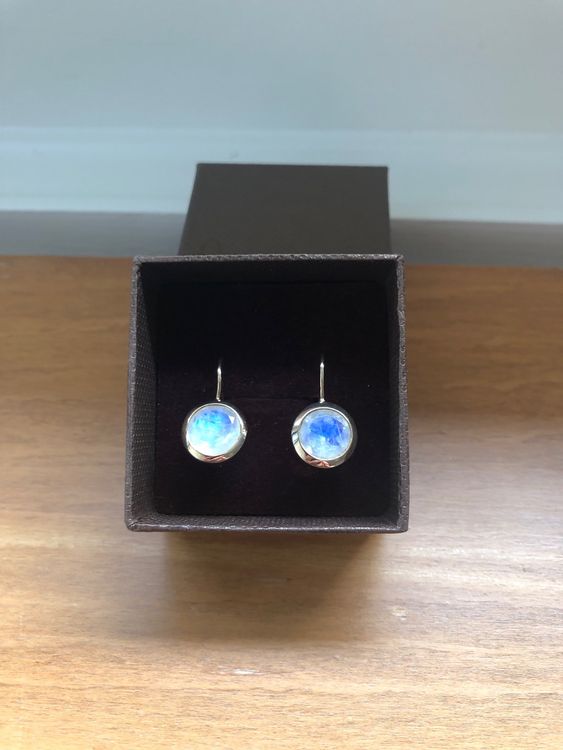 Mondstein Ohrringe von Olga Ribler, Silber 925, vergoldet | Kaufen auf ...