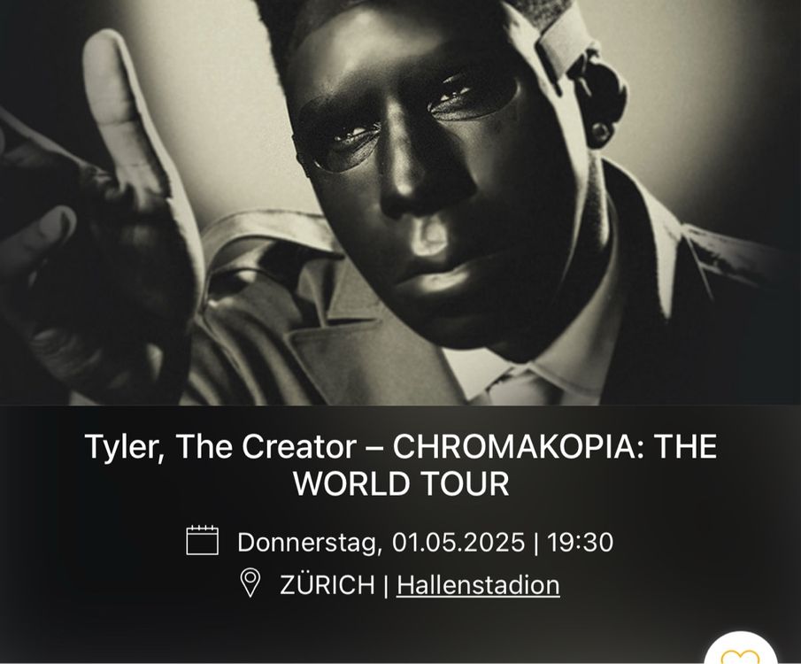 Tyler, The Creator Zürich Konzertticket 01.05.2025 (Neu (gemäss Beschreibung)) in Arch für CHF ...