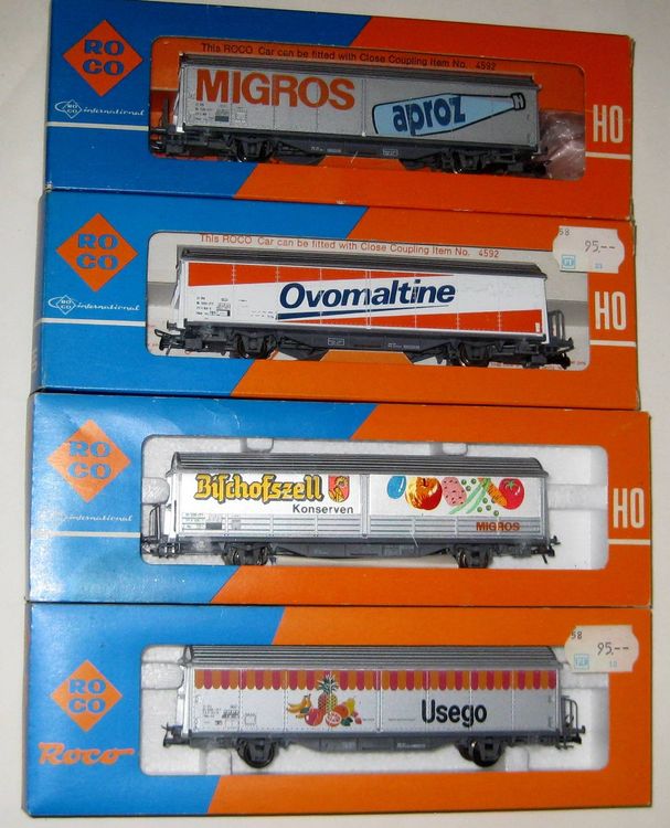 Roco 4x Hbis 2 Achser Güterwagen SBB, DC in OVP (Neu (gemäss ...
